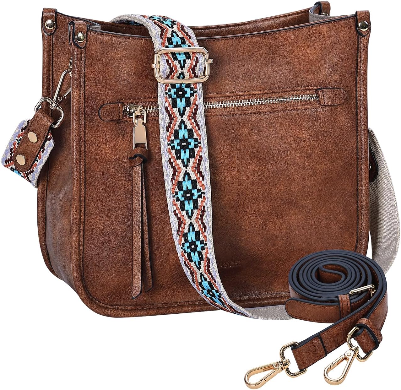 Bolso bandolera de piel de 14 pulgadas para mujer, bolso de hombro para ...