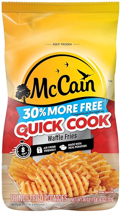 Amazon.com: McCain Quick Cook Waffle Cut Fries, 26 Oz Bag : Grocery ...