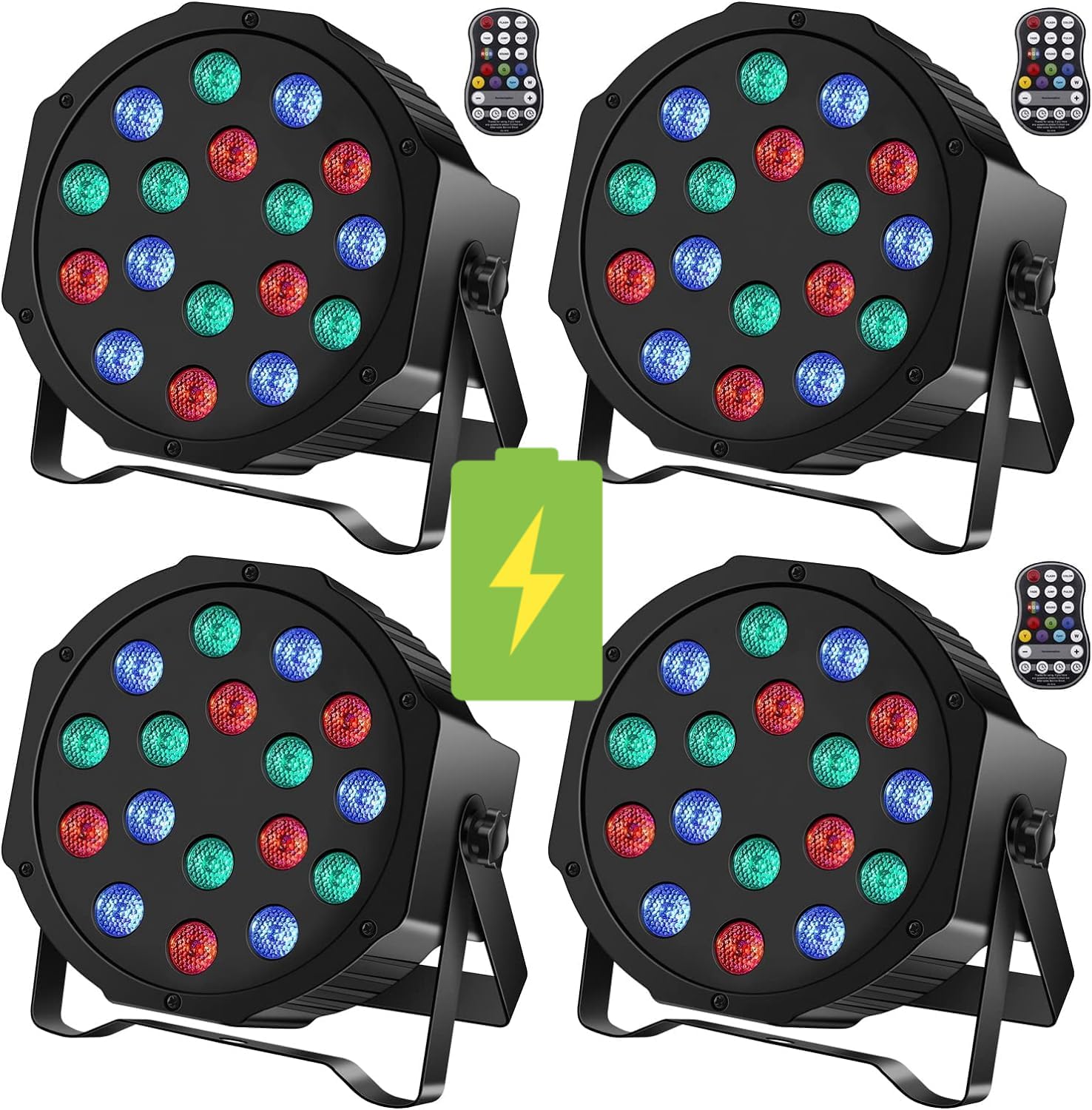 Amazon.com: U`King Rechargeable Par Lights Wireless 18 RGB Stage ...