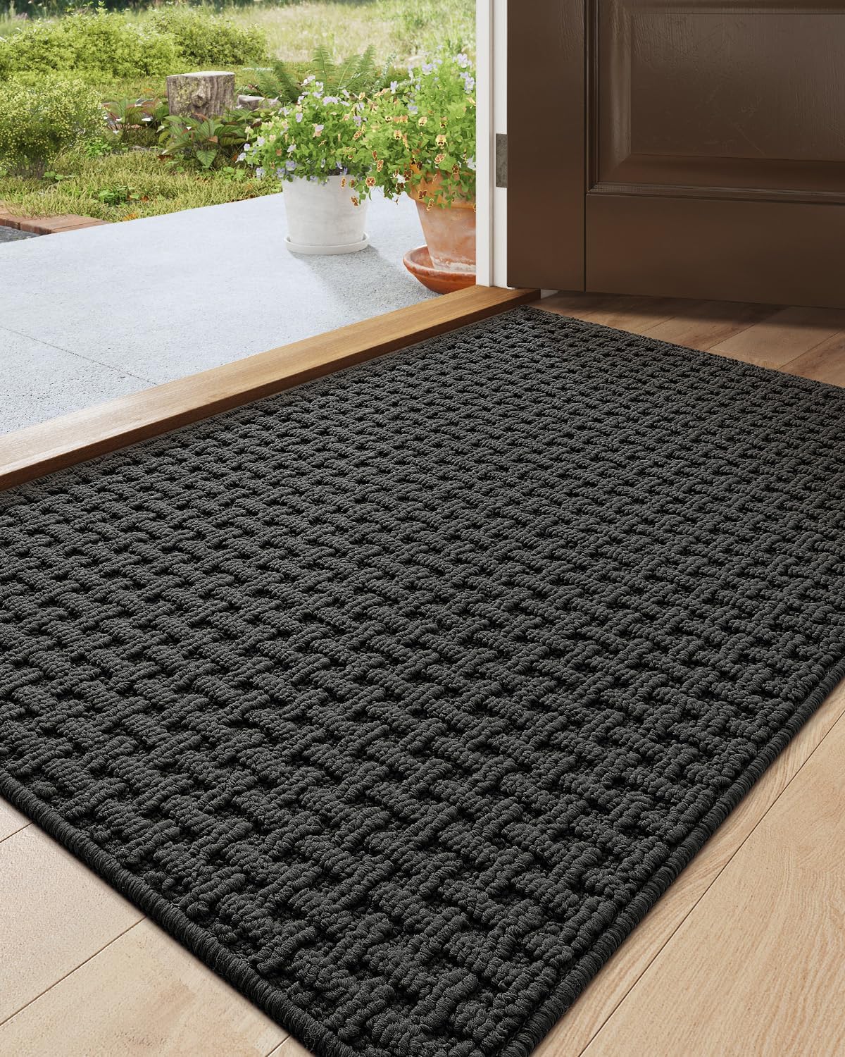 DEXI Front Door Mat Indoor 48x72, Low Profile Absorbent Non Slip ...