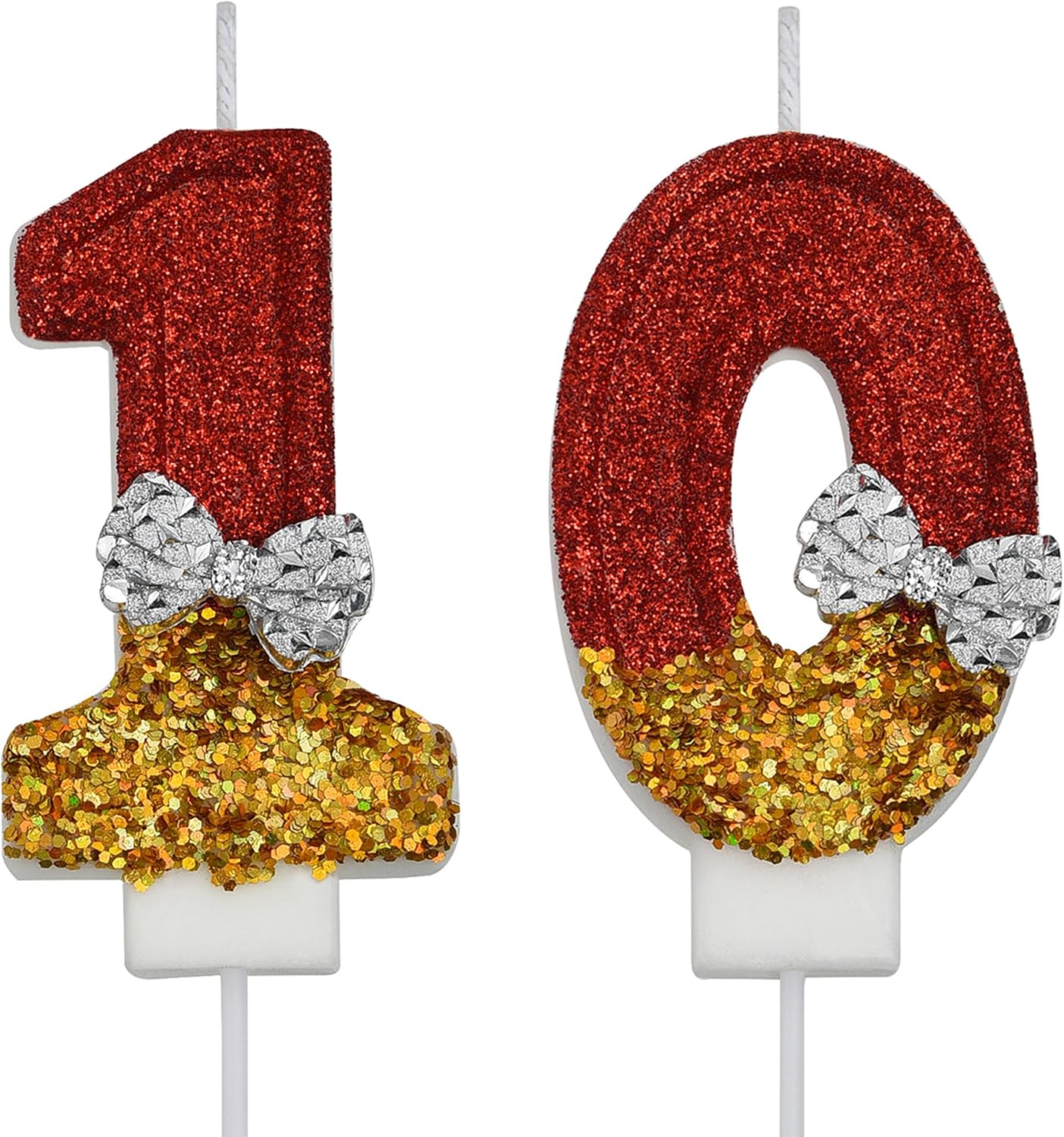 Amazon.com: VSHILI 10th Birthday Candles, Red Number 10 Birthday ...