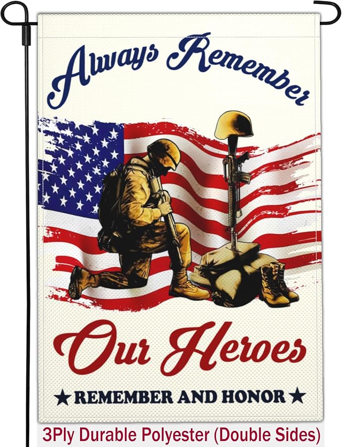 Amazon.com : Kmxzint Memorial Day Patriotic Garden Flag 12x18 Inch ...
