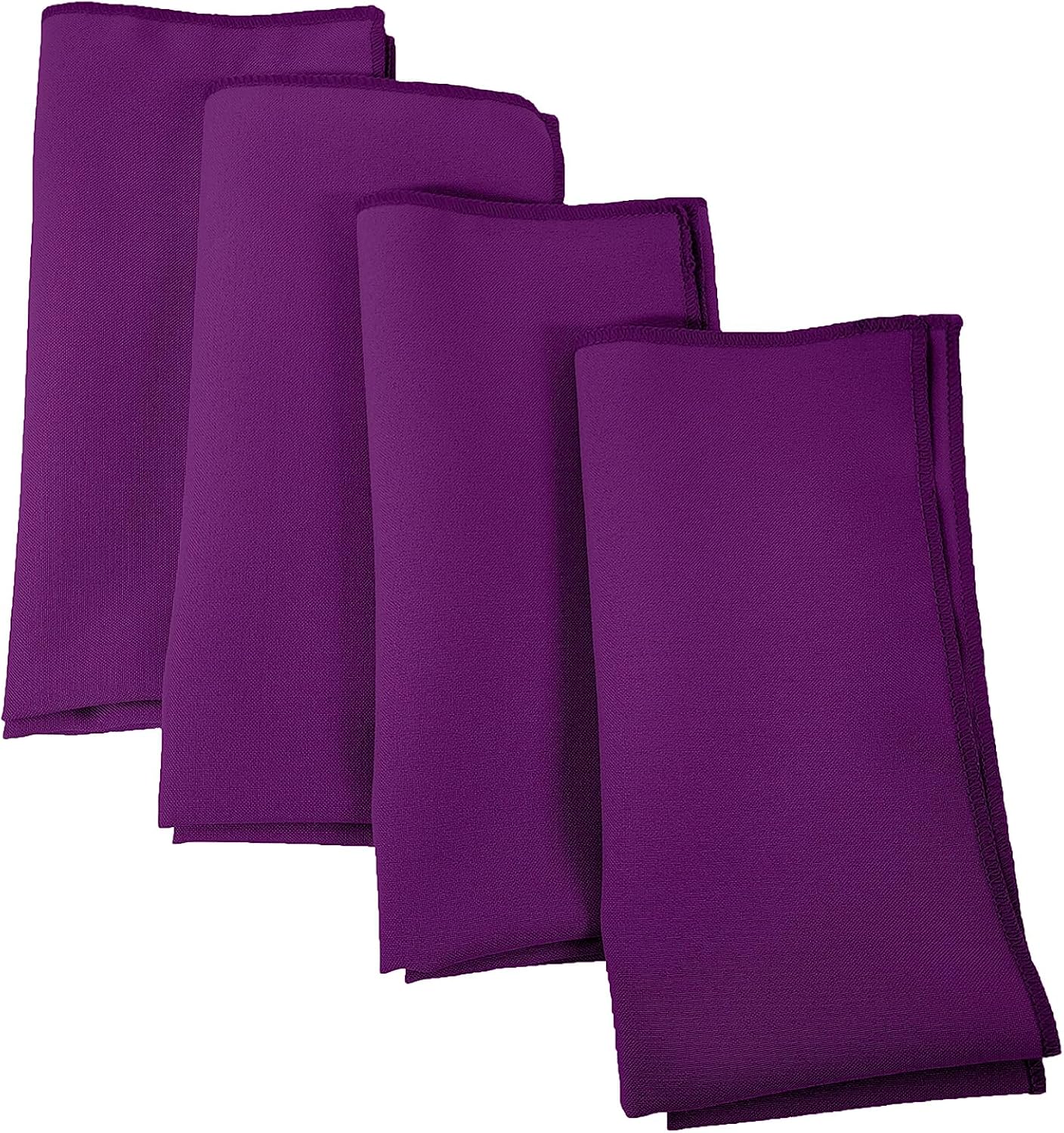 Amazon.com: LA Linen 4-Pack Poly Blend Napkins - Soft, Washable, Stain ...