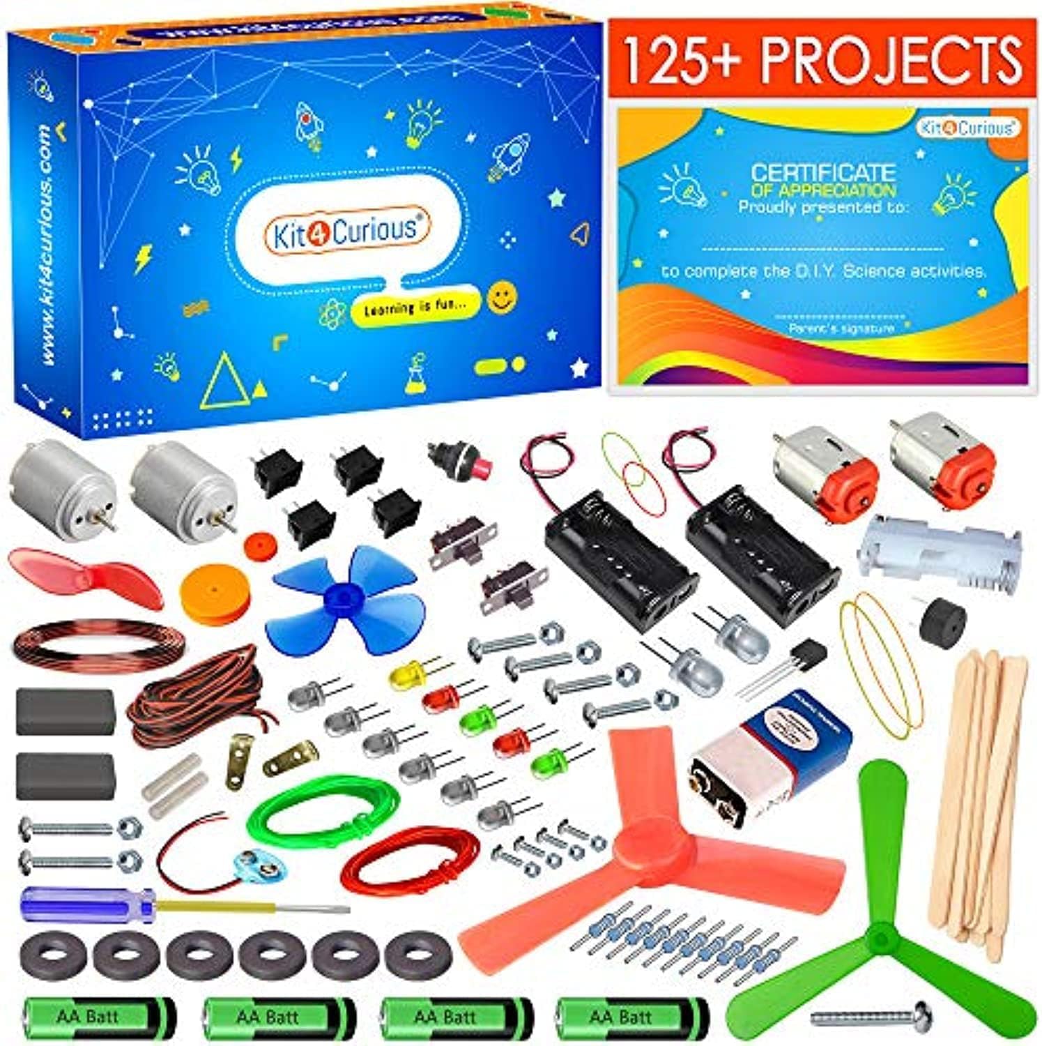 Buy kit4curious 125 projects diy activity science electronics starter ...