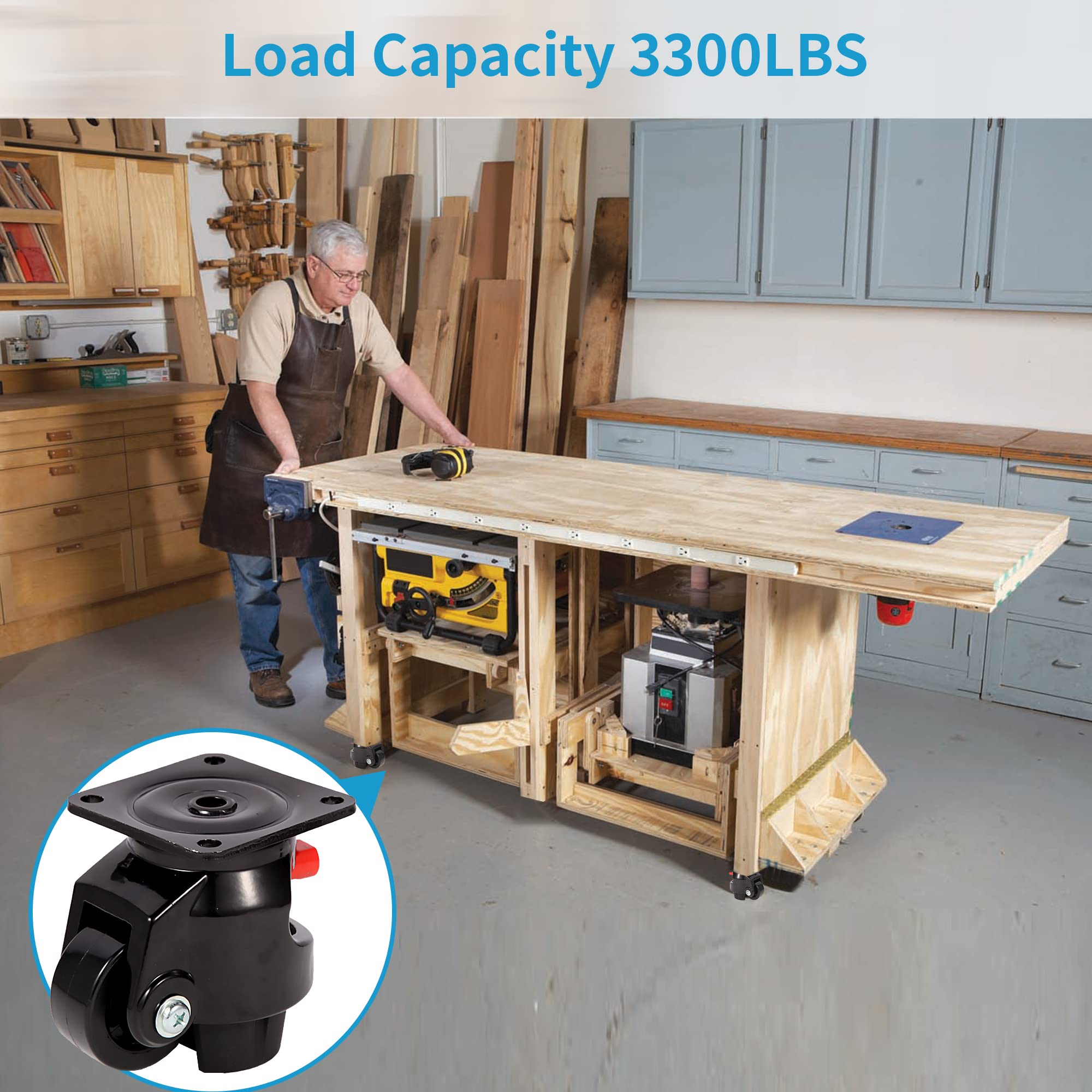 Snapklik.com : Nefish Leveling Casters Set Of 4 Heavy Duty 80F ...