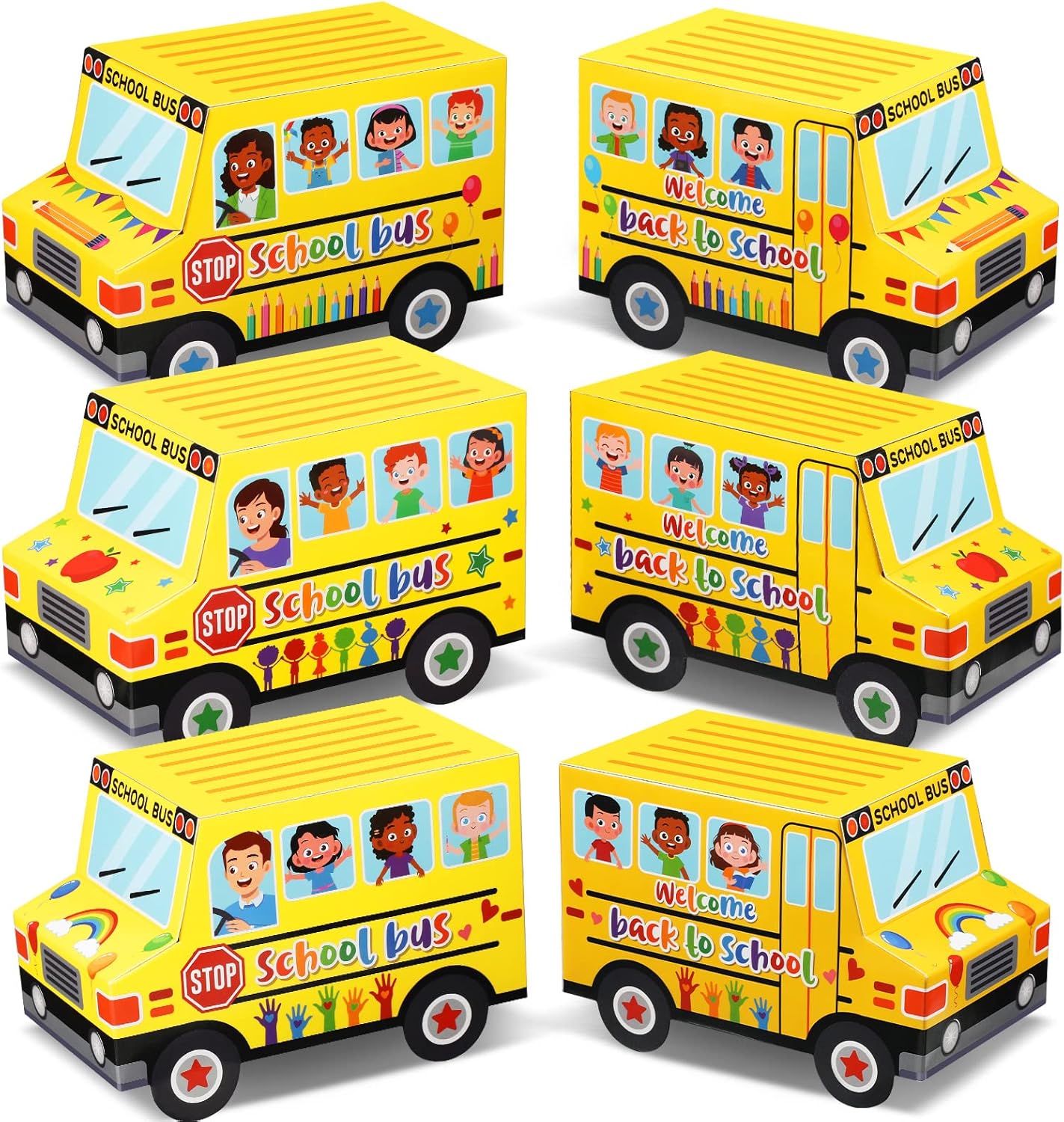 Amazon.com: PerKoop 24 Pieces Back to School Treat Boxes School Bus ...