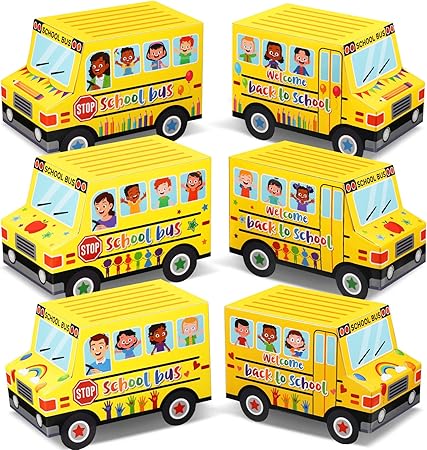 Amazon.com: PerKoop 24 Pieces School Bus Party Treat Boxes Back to ...