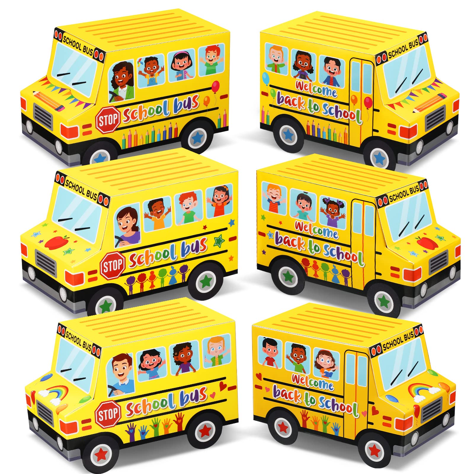 Buy PerKoop 24 Pieces School Bus Party Treat Boxes Back to School Gift ...