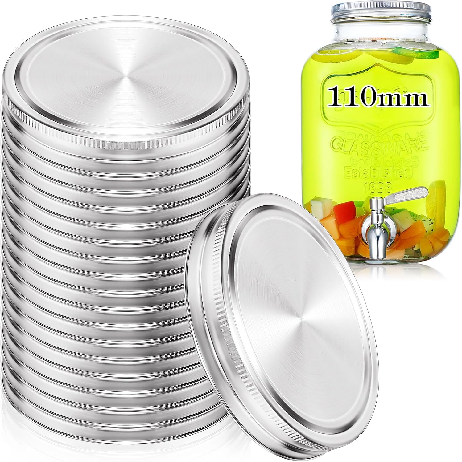Amazon.com: Uiifan 12 Pcs 304 Stainless Steel 110 mm Replacement Jar ...