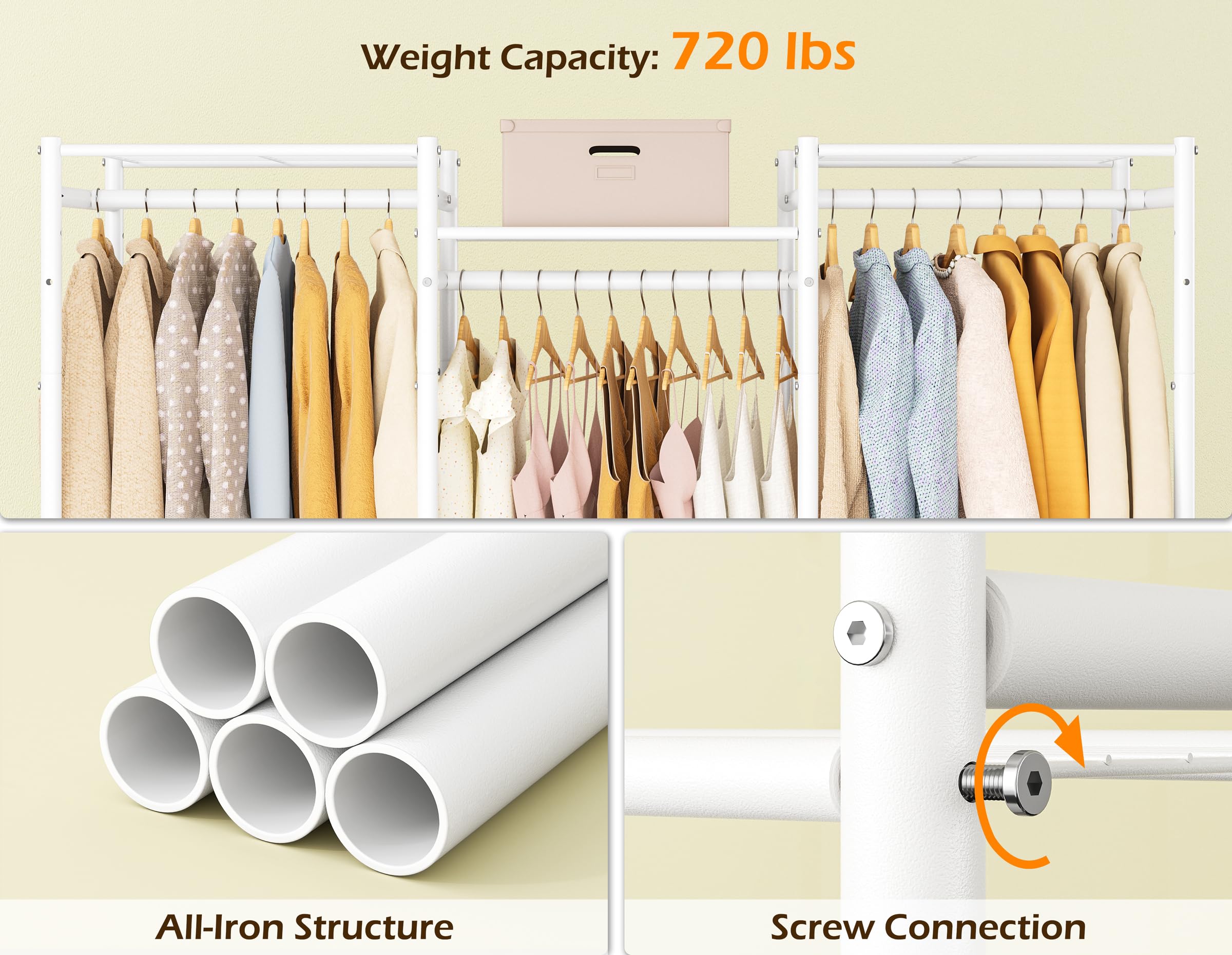 Snapklik.com : HOMIDEC Wardrobe Closet, 4 Hanging Spaces Portable ...