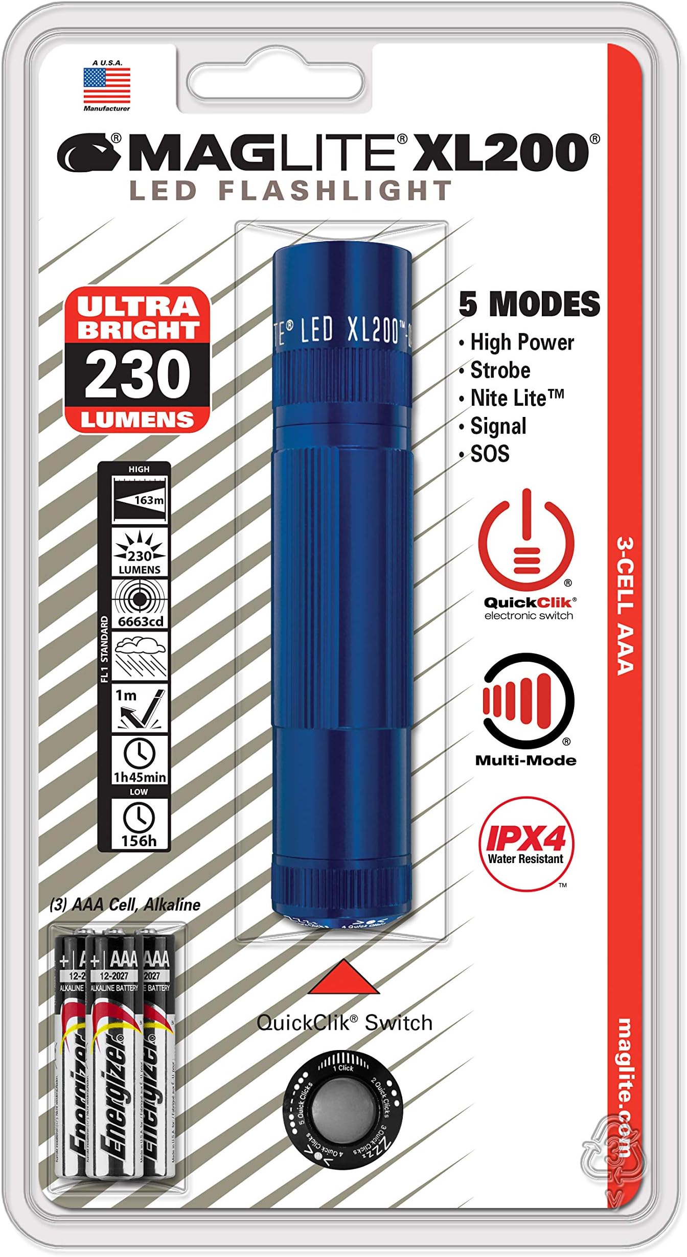 Maglite ML300LX LED 3-Cell D Flashlight, Matte Black : Amazon.in: Home ...