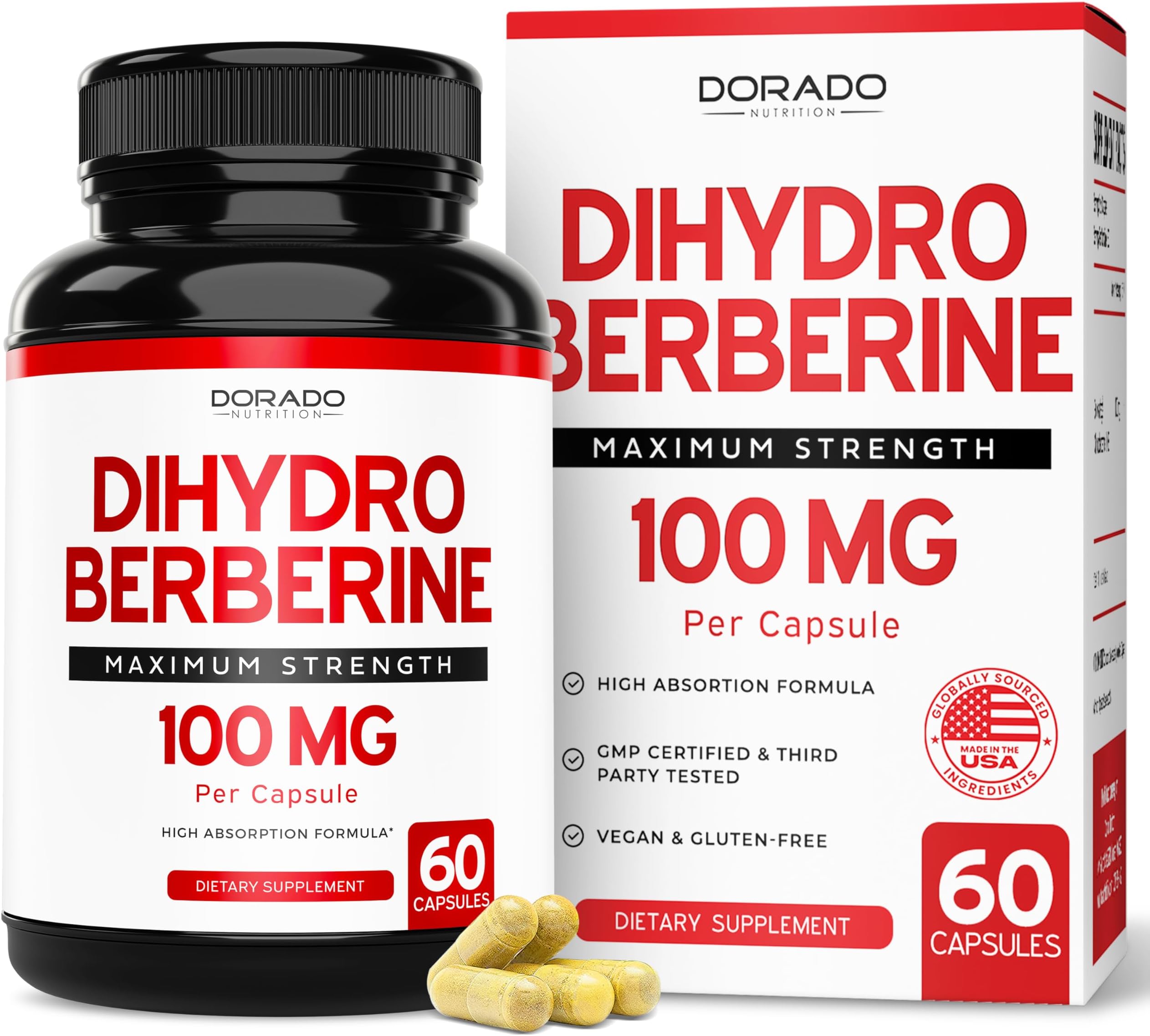 Amazon.com: Dihydroberberine Supplement 100mg, 60 Capsules (Patented ...