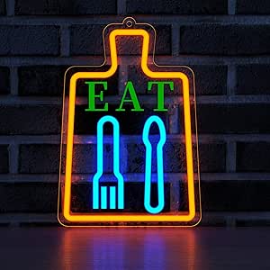 Lampeez EAT Gold Neon Sign Gamepad LED Neon Signs Board for Kitchen ...