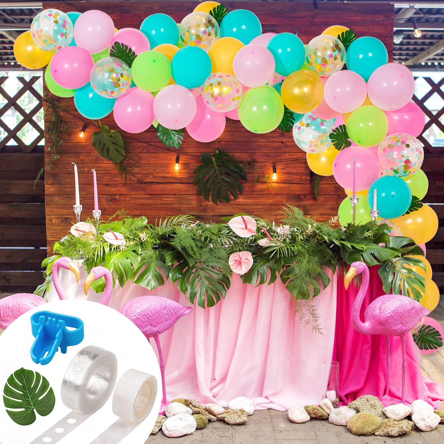 Amazon.com: Whaline 123Pcs Tropical Hawaii Balloon Arch Garland Kit ...
