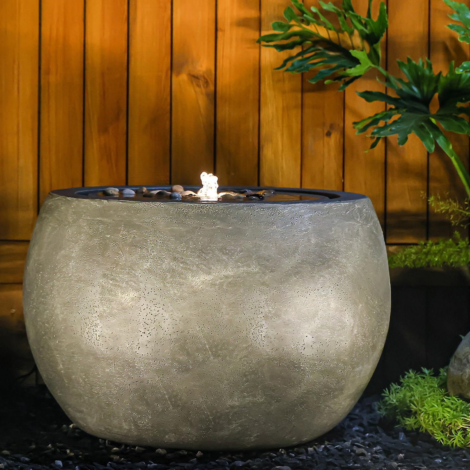 Amazon.com: SunJet 43.3" High 3-Tiers Modern Concrete Outdoor Water ...