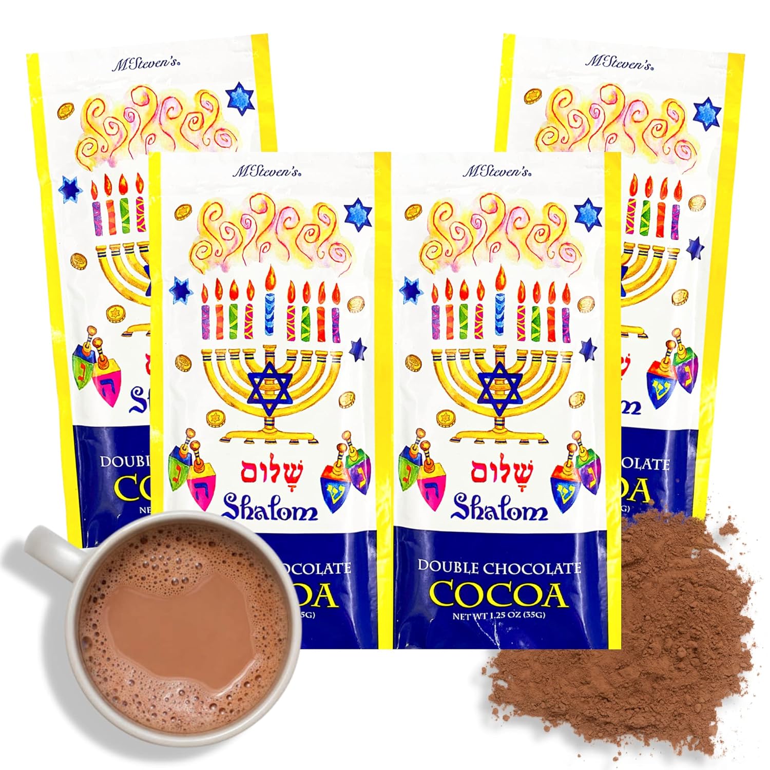 Amazon.com: Needzo Shamlom Hanukkah Double Hot Chocolate Mix Packets ...