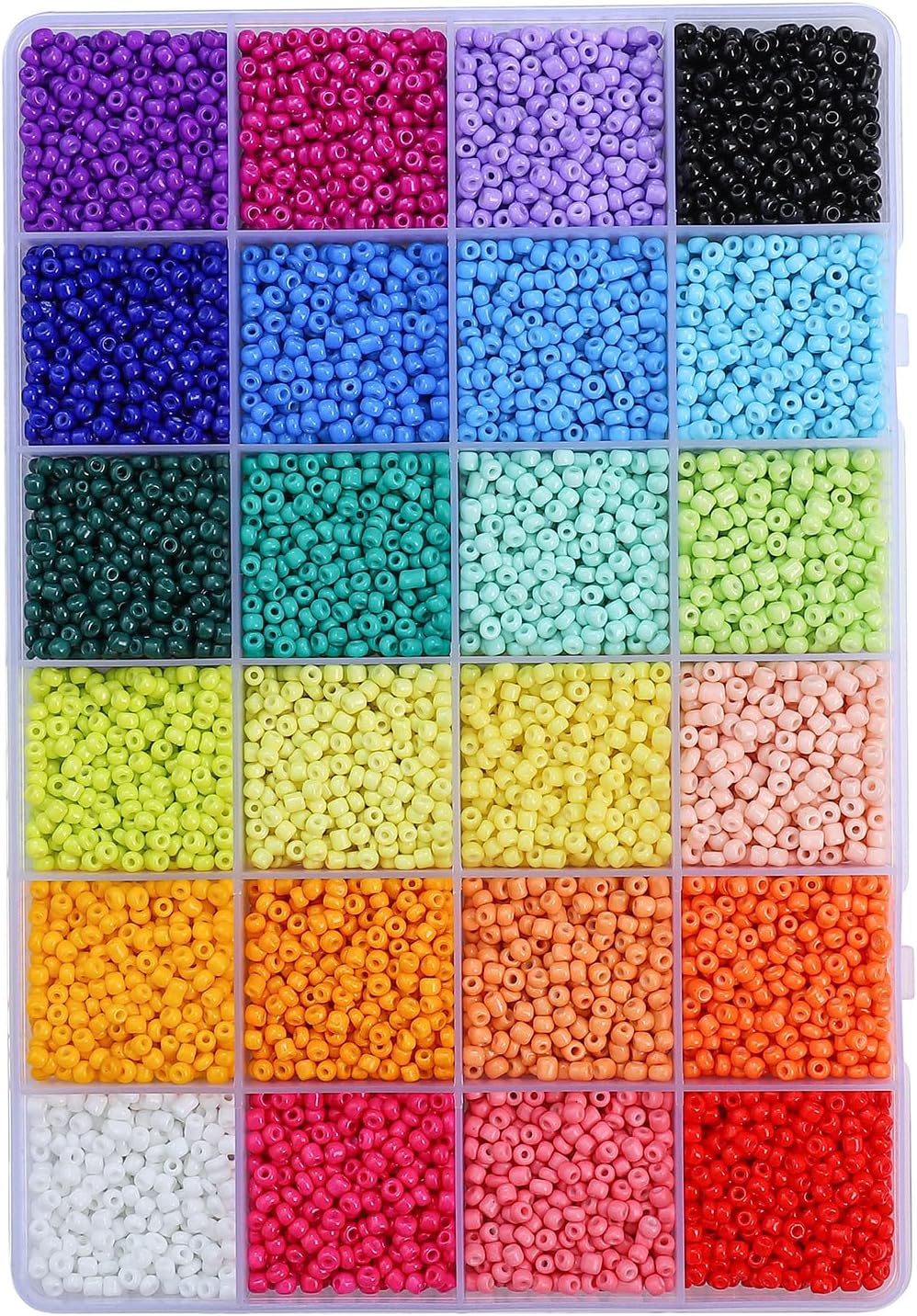 Amazon.com: 12500pcs John Bead Assorted Glass Seed Beads 8/0, 24 Vivid ...