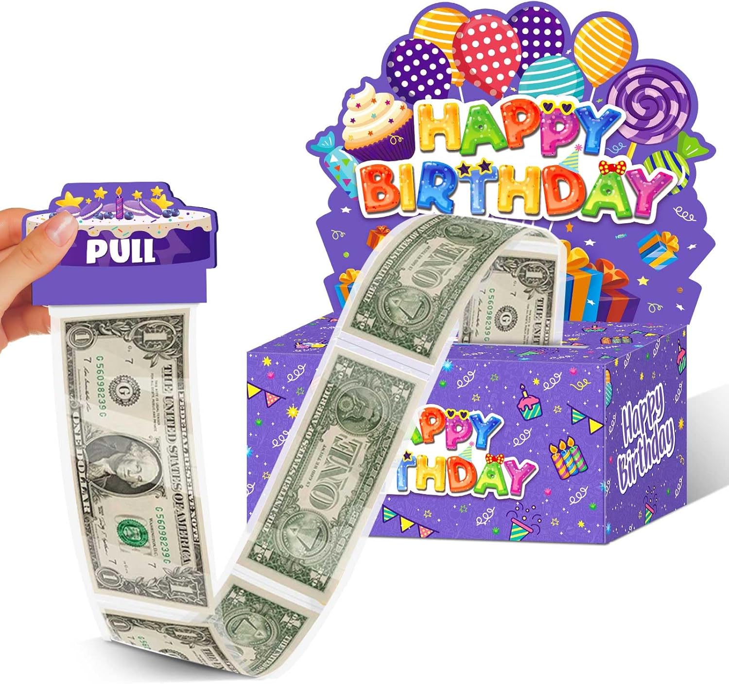 Amazon.com: GZDUCK Birthday Money Box for Cash Gift Pull, Money Gift ...