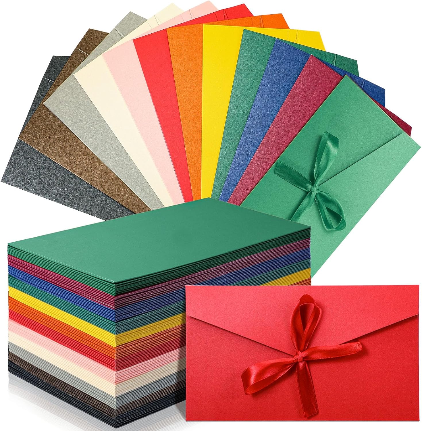 Amazon.com : Fulmoon 96 Pcs Envelopes 8 x 4 Inch,12 Colors Gift Card ...