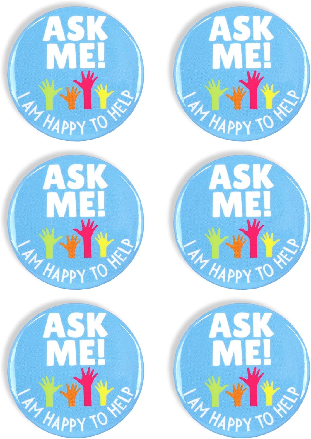 Amazon.com: Bulk Ask Me Anything Buttons, Volunteer Badge, Teacher, and ...
