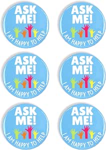 Amazon.com: Bulk Ask Me Anything Buttons, Volunteer Badge, Teacher, and ...
