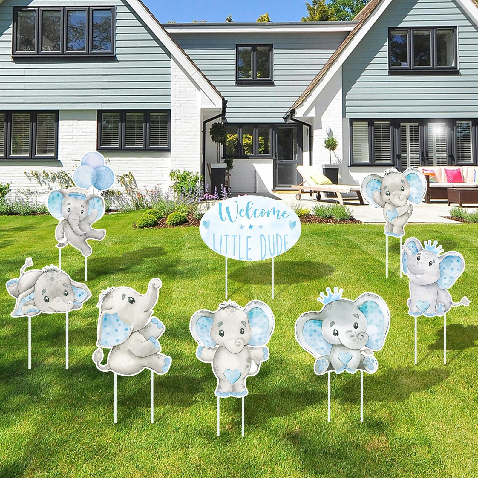 Amazon.com: Fumete 8 Pcs Woodland Animals Baby Shower Yard Signs ...