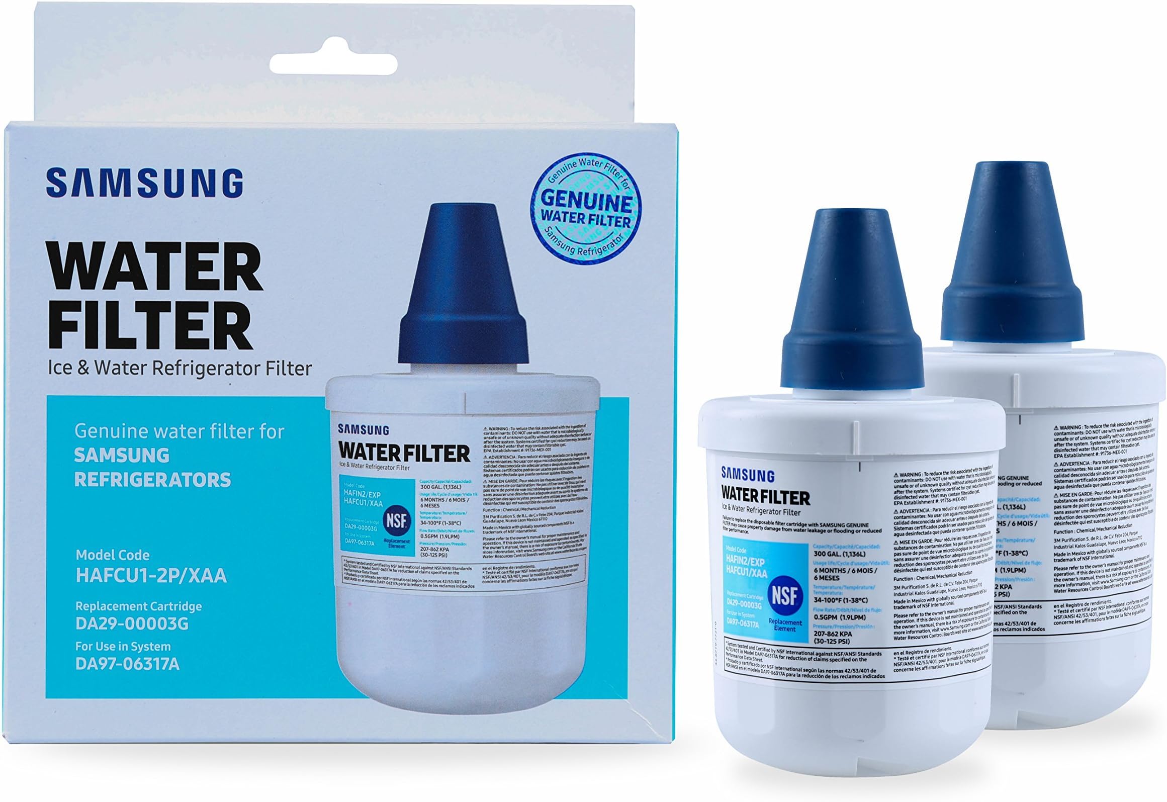 Amazon.com: Samsung Genuine DA29-00003G Refrigerator Water Filter, 1 ...