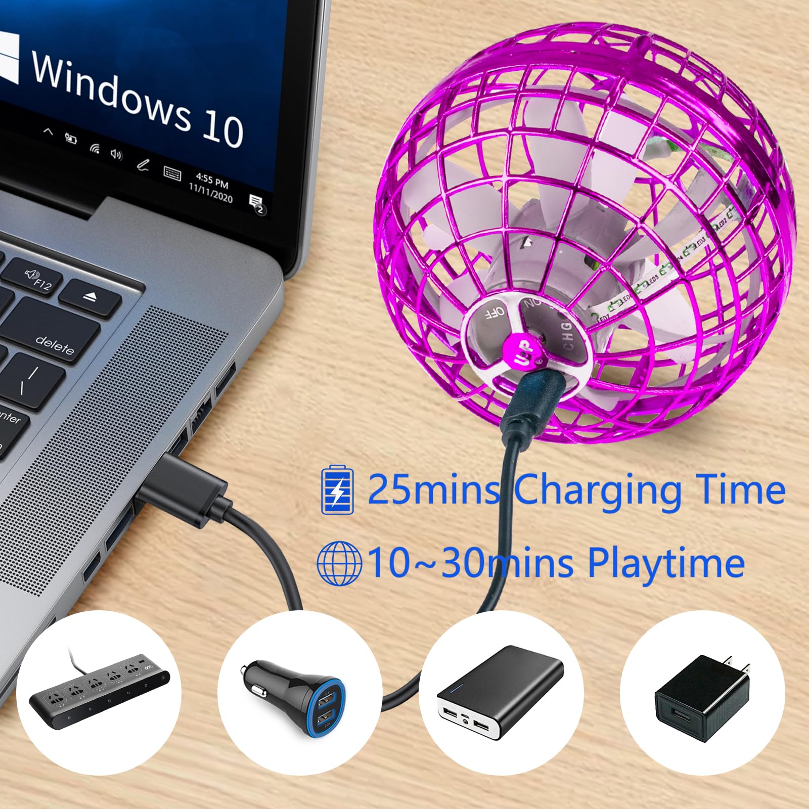 Snapklik.com : Fly Orb Ball Mini Drone: Hover Spinner Fly Boomerang ...