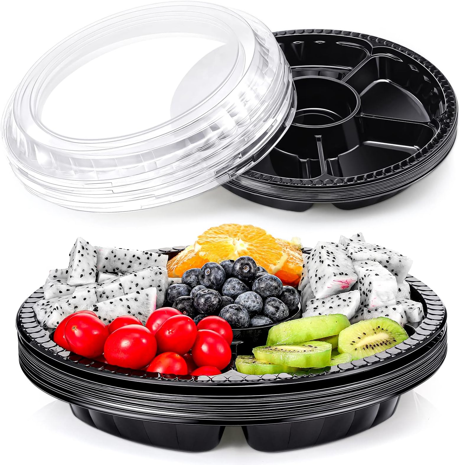 Amazon.com: ARTOST 12 Pack Round Appetizer Serving Trays with Lids with ...
