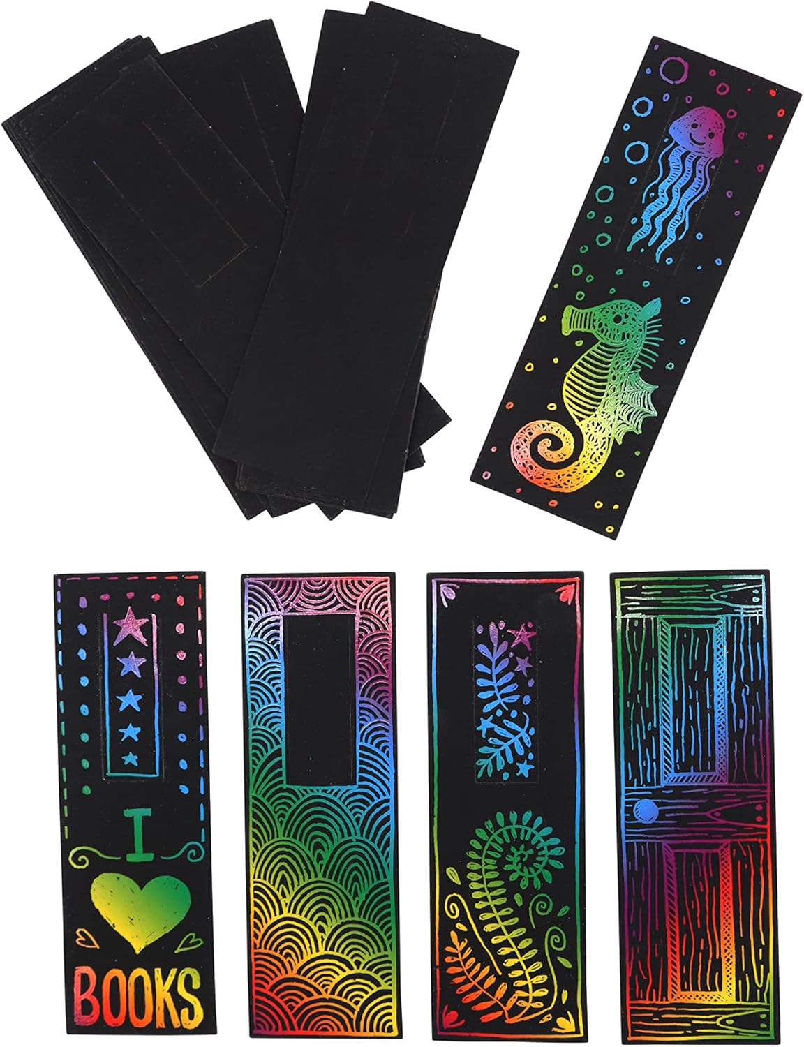 Amazon.com: Craftplay Scratch Art | Bookmarks | Pack of 20 Bookmarks ...