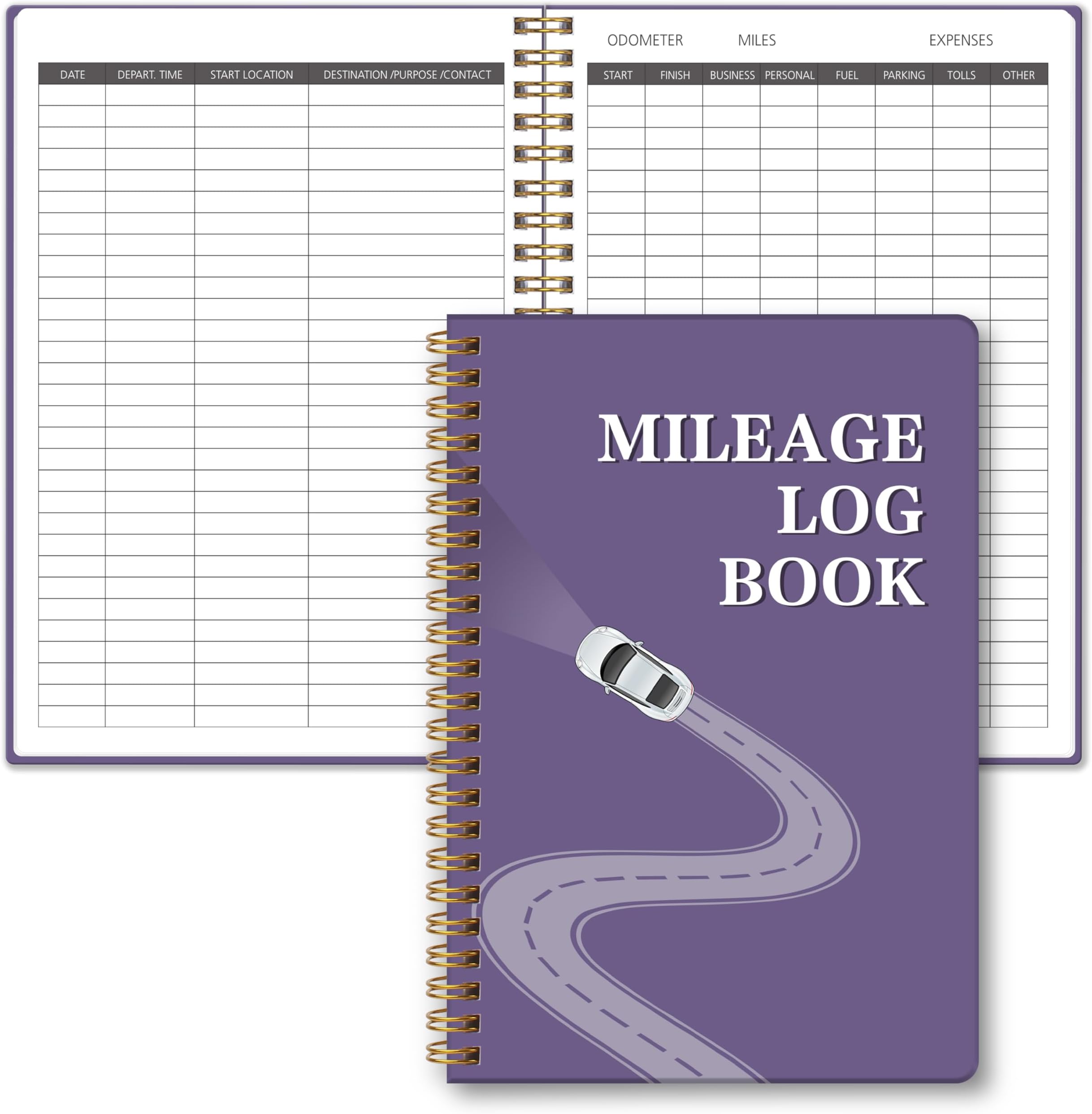 Amazon.com : Auto Mileage Log Book for Personal or Business, Vehicle ...