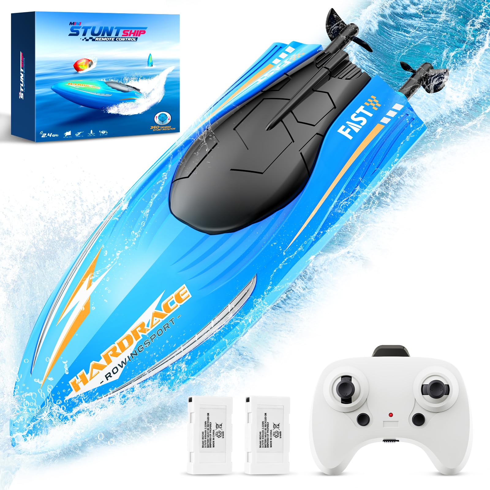 Amazon.com: JQTOYD 2.4GHz Stunt RC Boat, Remote Control Boats for Kids ...