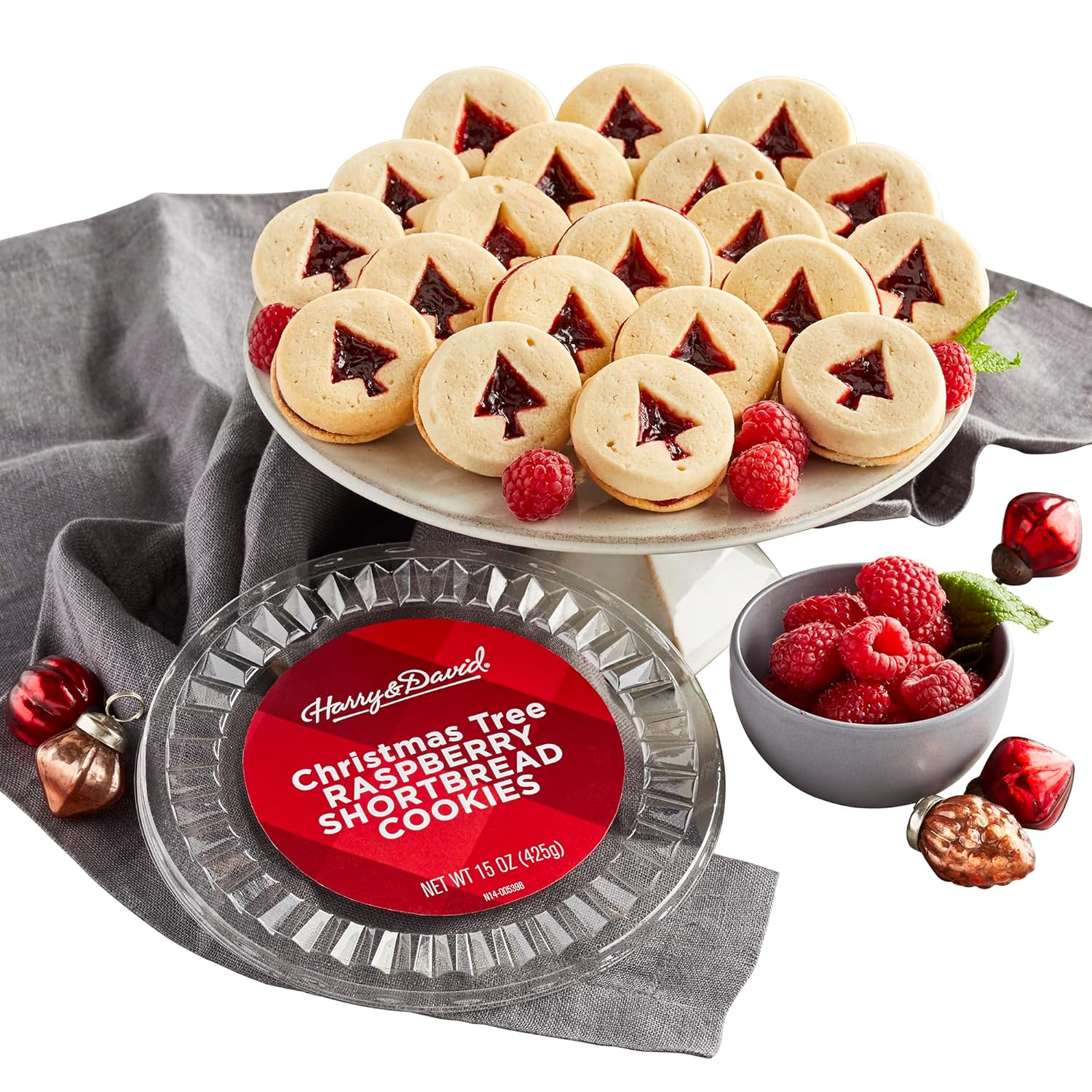Amazon.com: Harry & David Christmas Tree Raspberry Shortbread Tub ...