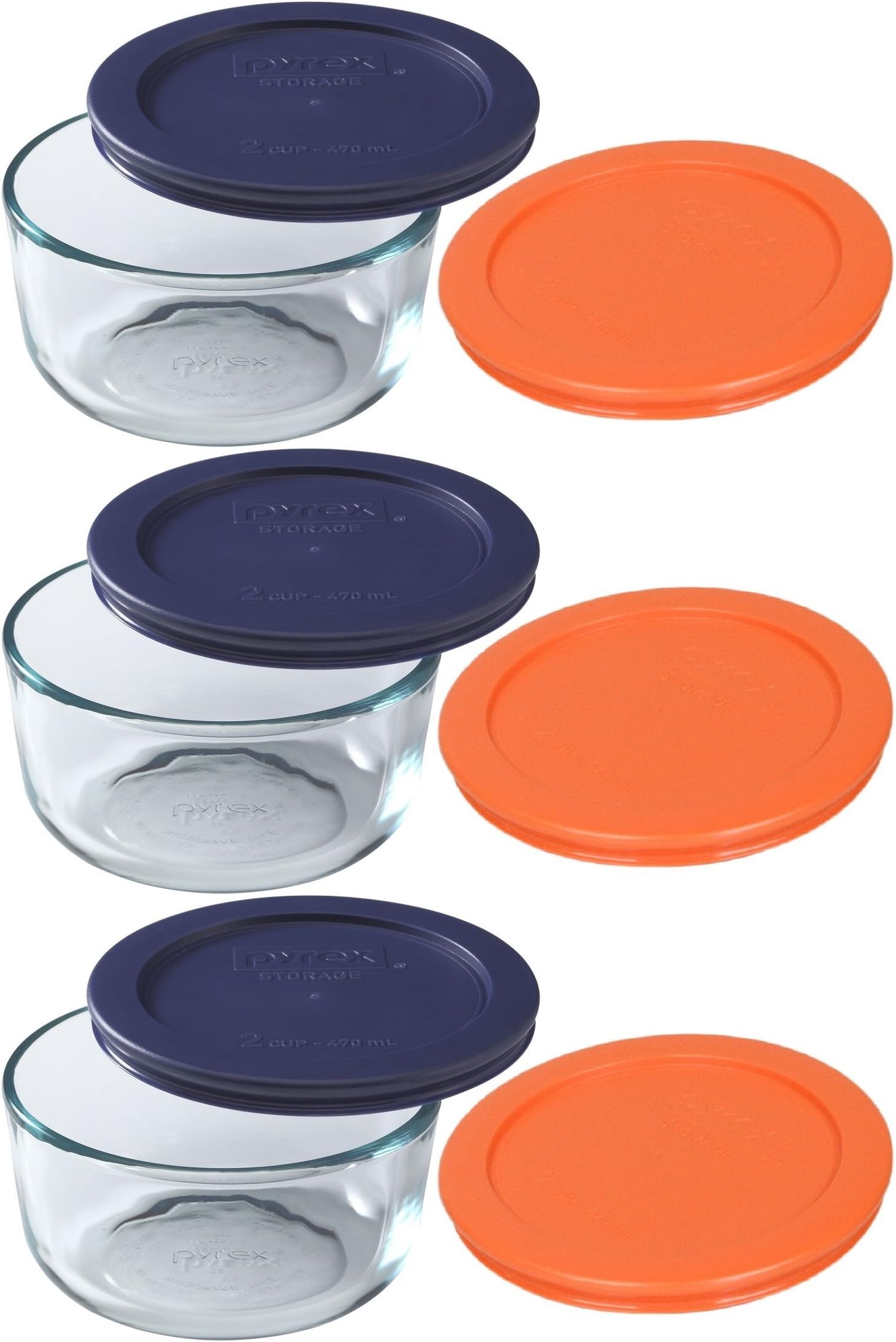 Amazon.com: Pyrex Storage Plus 2-Cup Round Glass Food Storage Dish ...