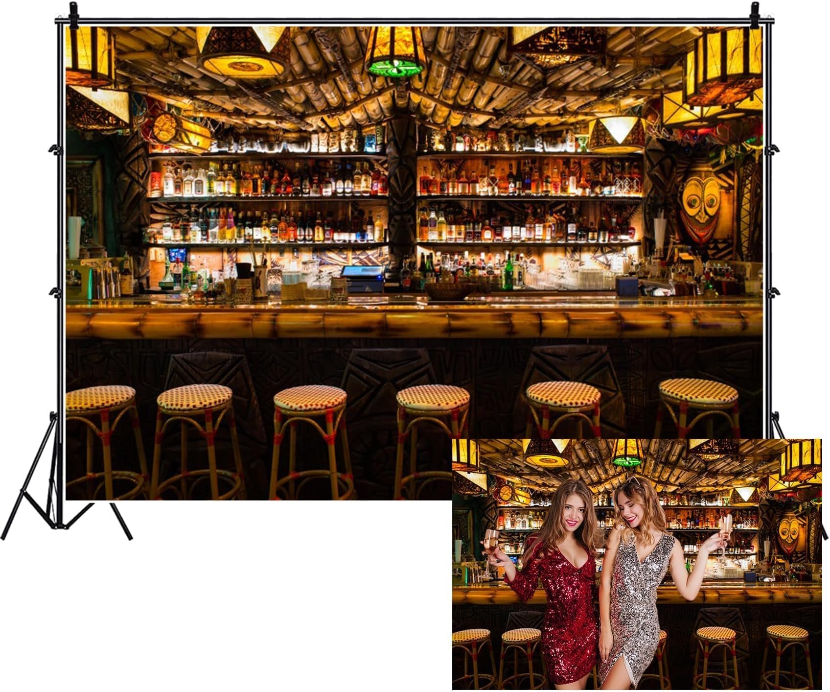 Amazon.com : SADFA 7x5ft Western Saloon Backdrop Vintage Retro Bar ...