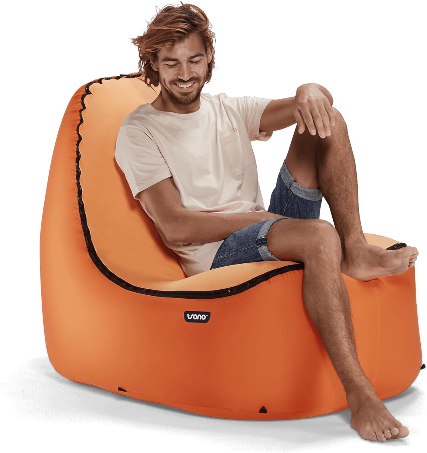 Amazon.com : TRONO Inflatable Lounge Chair w/No-Strain Back Support ...