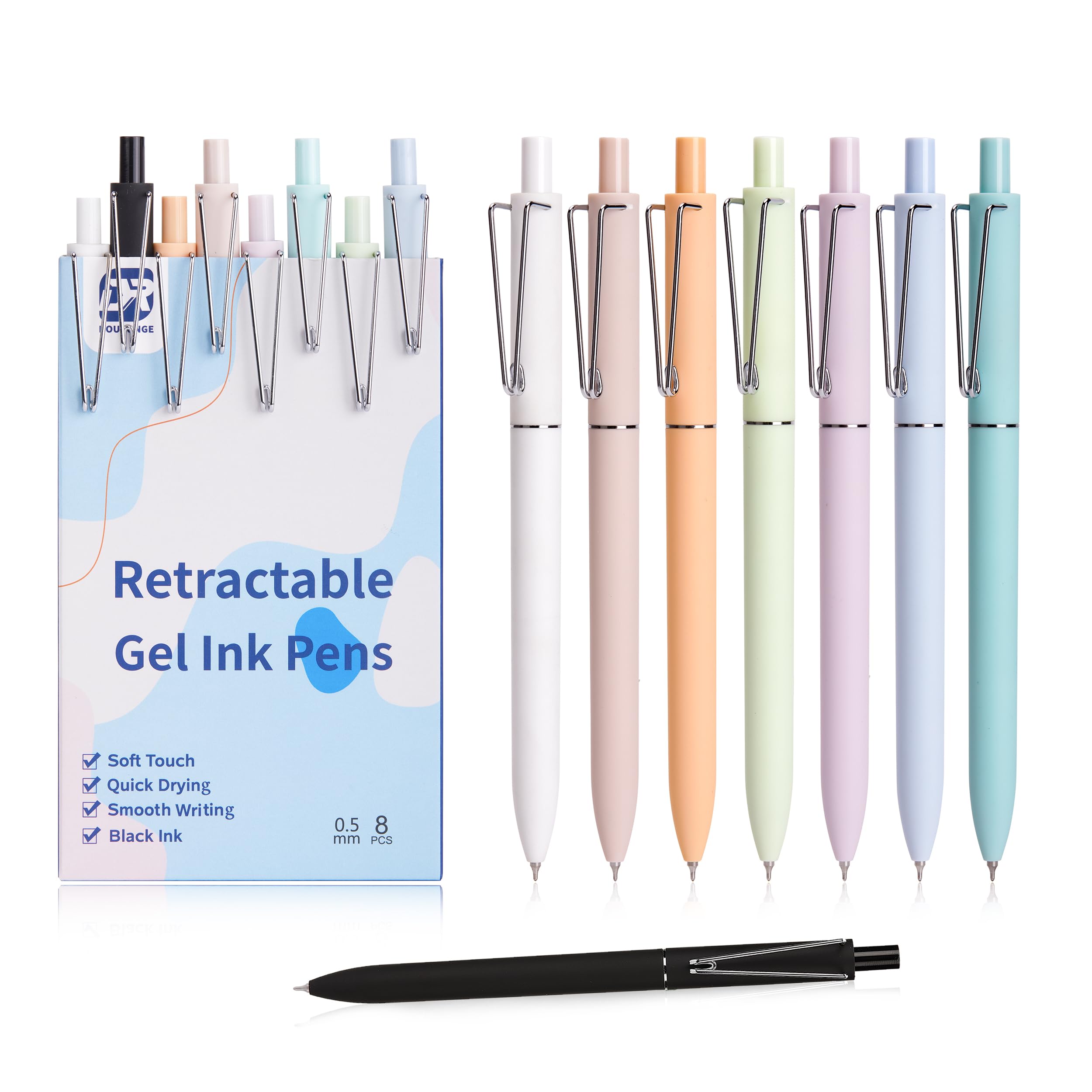 Amazon.com: Retractable Gel Pens, 0.5 mm Pens, Smooth Black Ink Pens, 8 ...