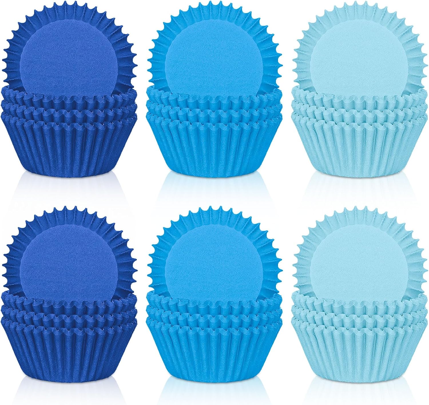 Amazon.com: Whaline 600Pcs Blue Cupcake Liners Gradient Blue Baking ...