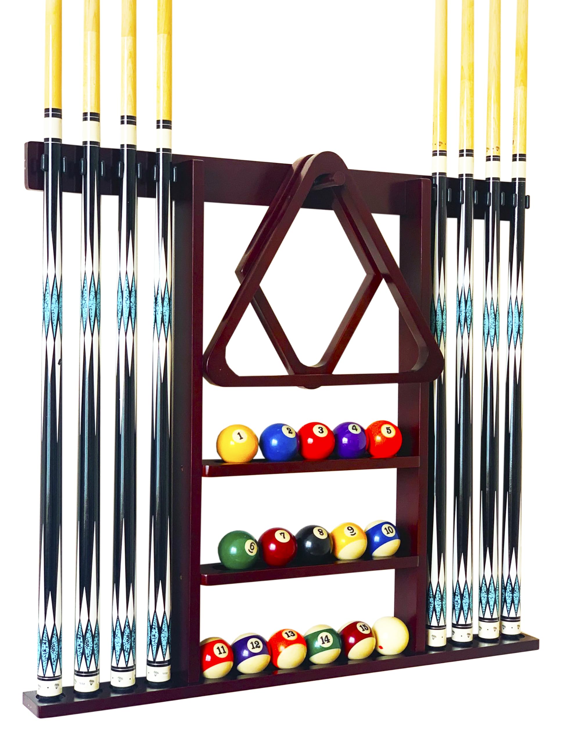 Snapklik.com : GACCO BILLIARDS Wall Mount Pool Cue Stick Holder Hold 8 ...