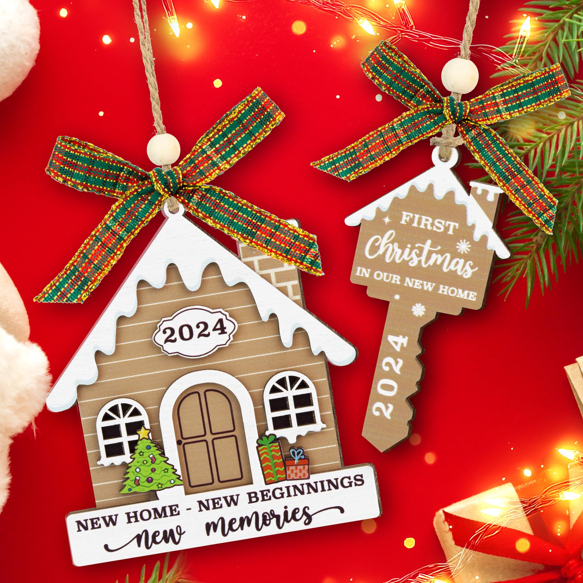 Amazon.com: Woodamore First Christmas in Our New Home Ornament 2024 - Our First Home Ornament ...