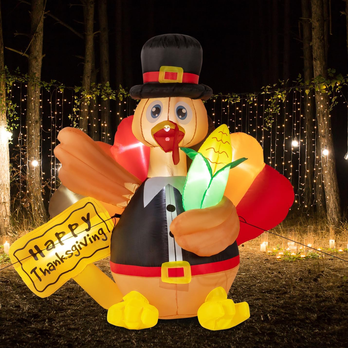 Amazon.com: 5 FT Height Turkey with Corn Thanksgiving Inflatables ...