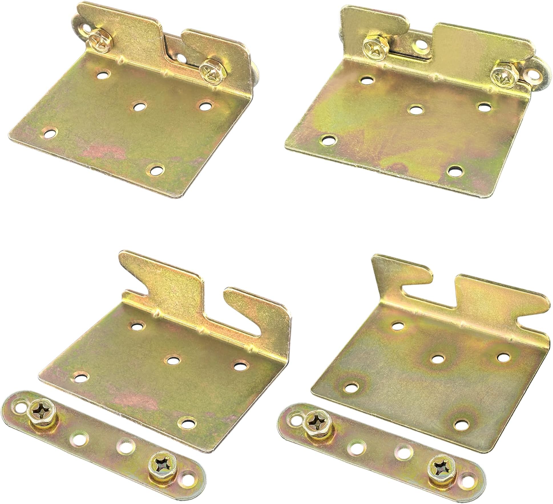 4 Sets Heavy Duty Bed Rail Brackets Hinges,Bed Frame Bolts Fasteners ...