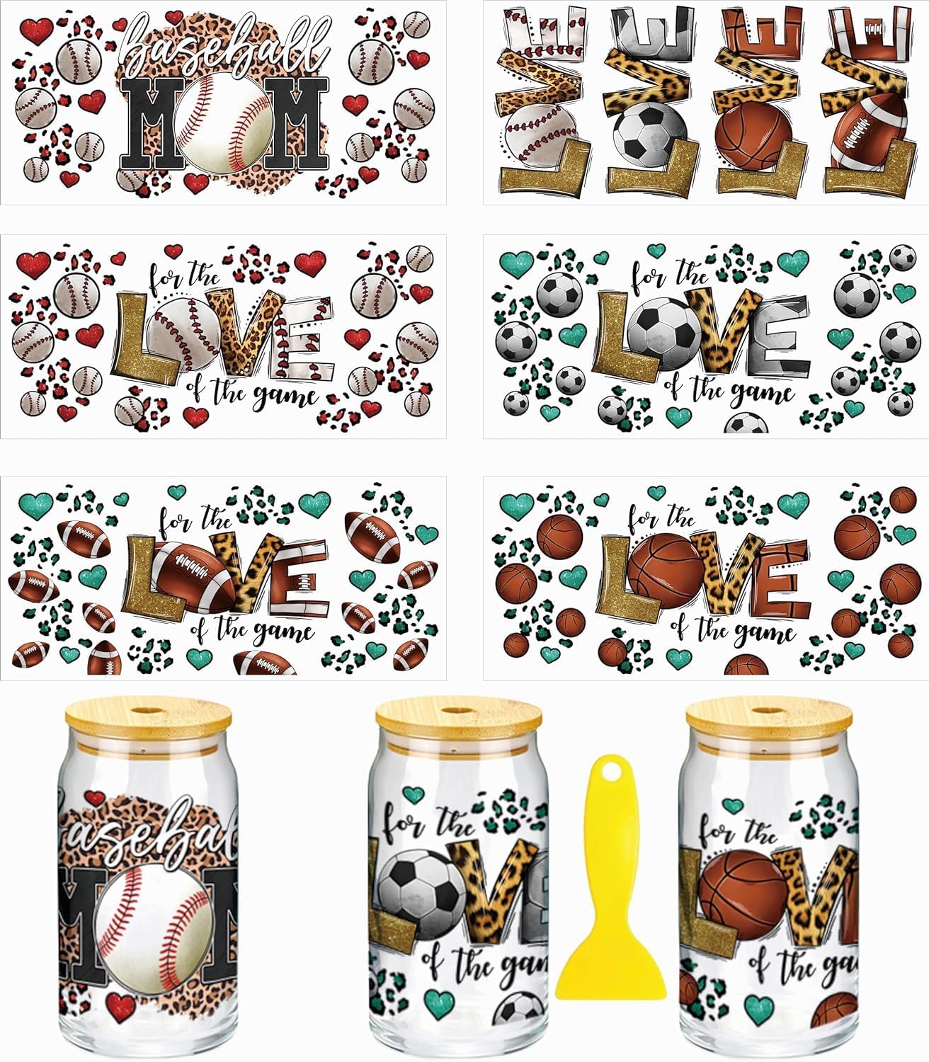 Amazon.com: UV DTF Cup Wrap Transfer Stickers for Glass, 10 Sheets ...