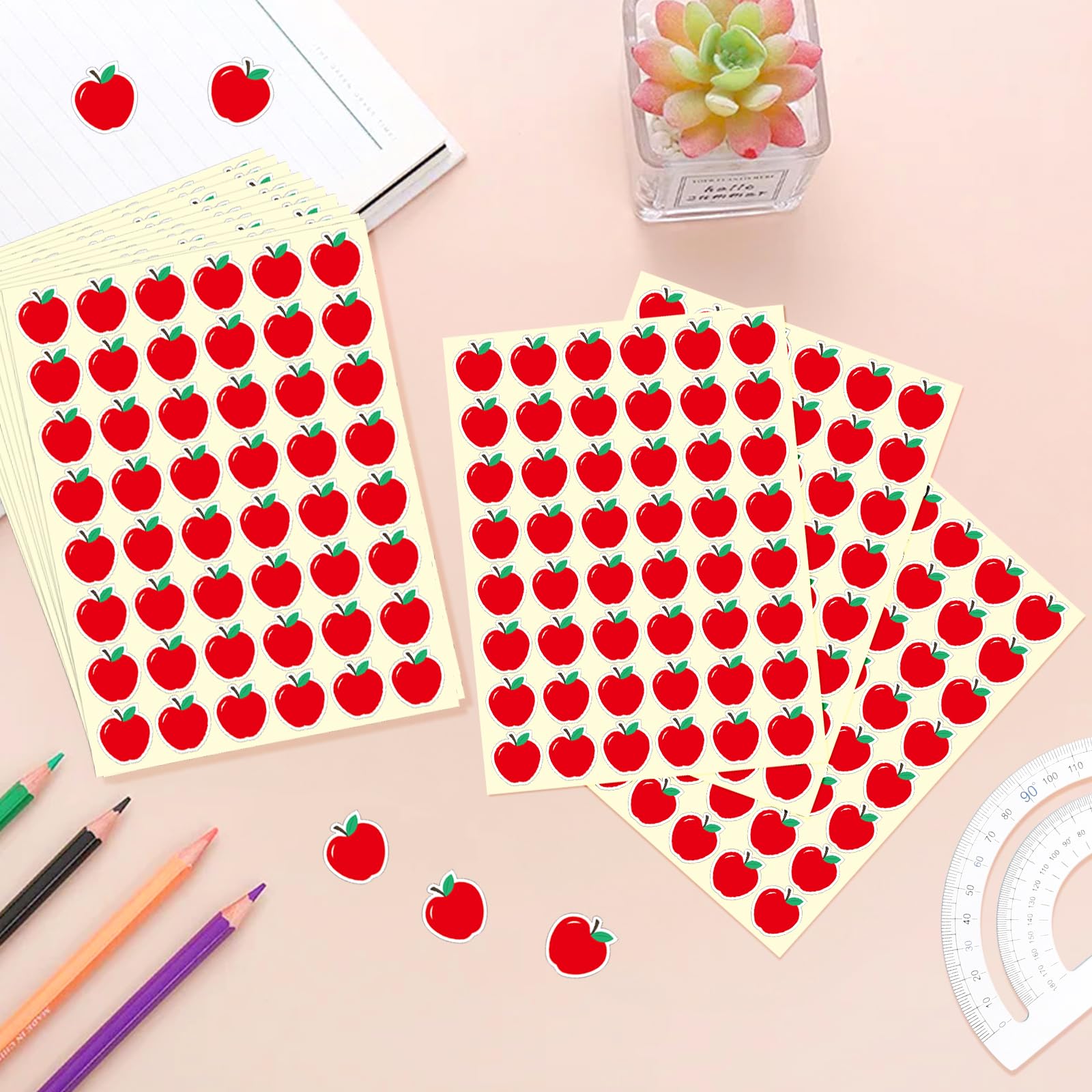 Snapklik.com : Apple Stickers - Red Apple Shaped Stickers For Kids ...