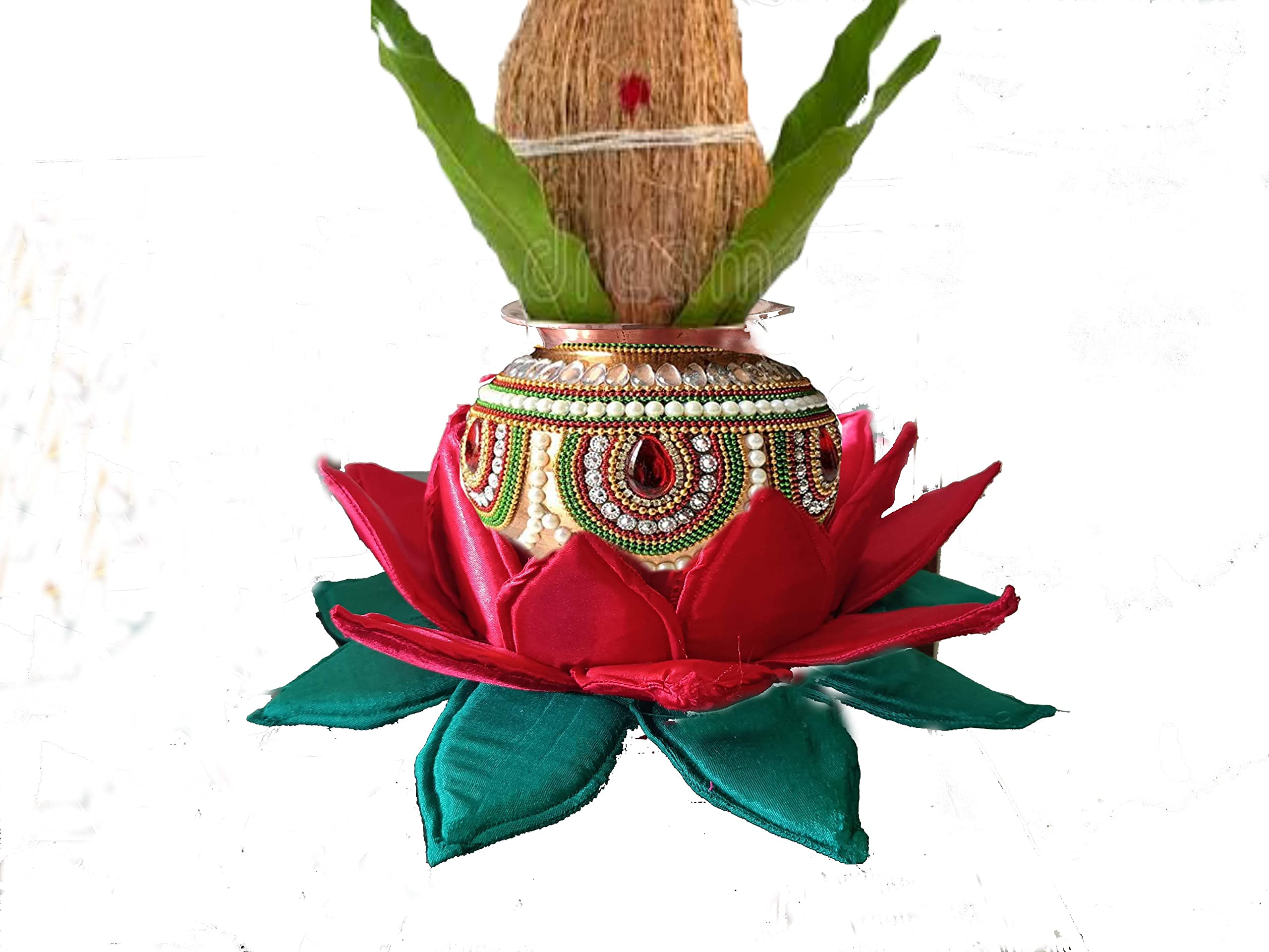 Buy Triple Layer Red Kalash Kamal , Navratri /Diwali/Ghatasthapna ...