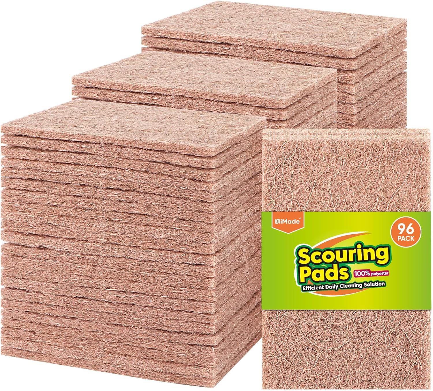 Amazon.com: UNIMADE Non-Scratch Natural Scouring Pads, 96Pcs Household ...