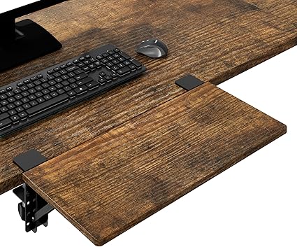 BONTEC Ergonomics Desk Extender Tray, 510mm x 240mm Table Mount Desk ...