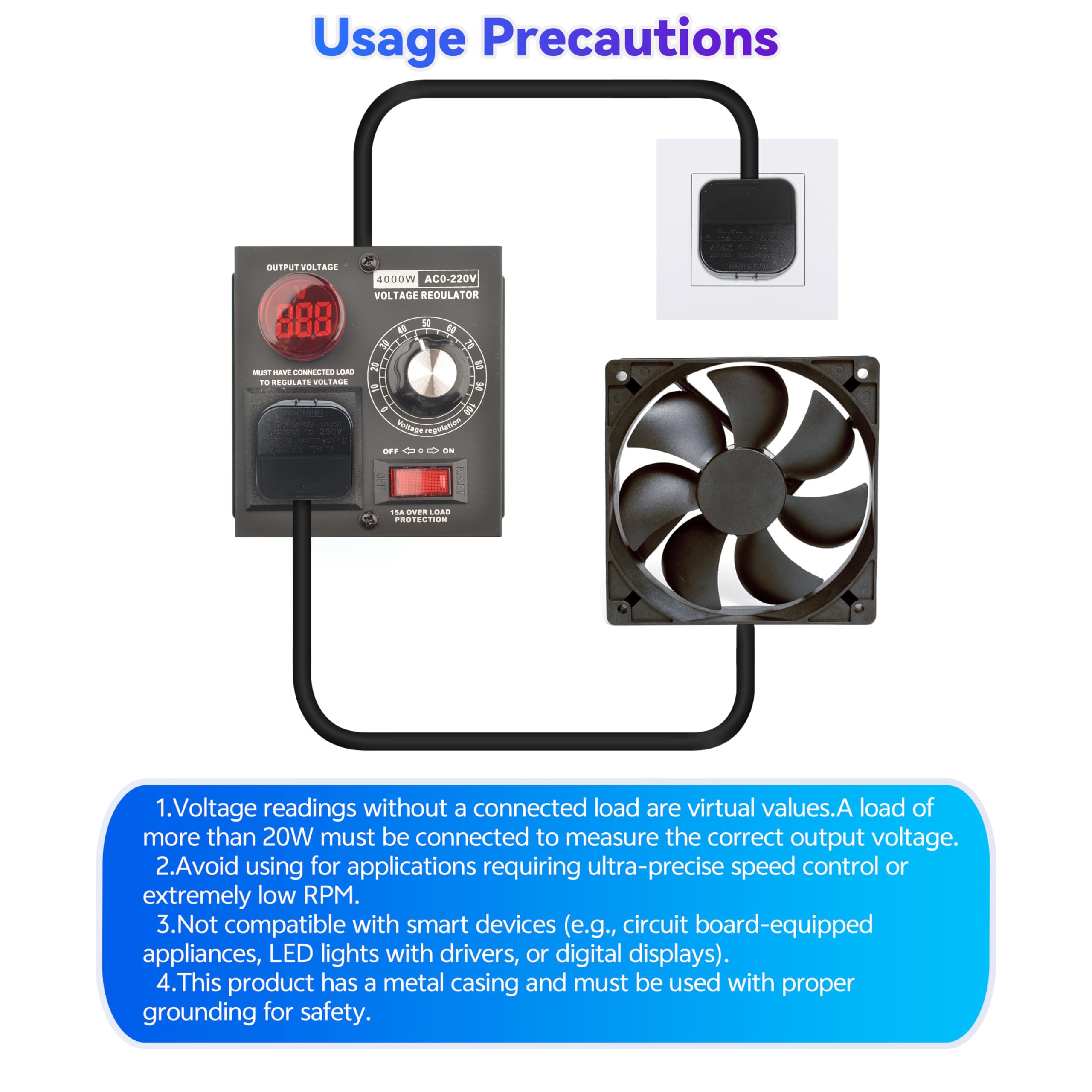 Snapklik.com : SCR Voltage Controller AC 110V 220V/15A/ 4000W Variable ...