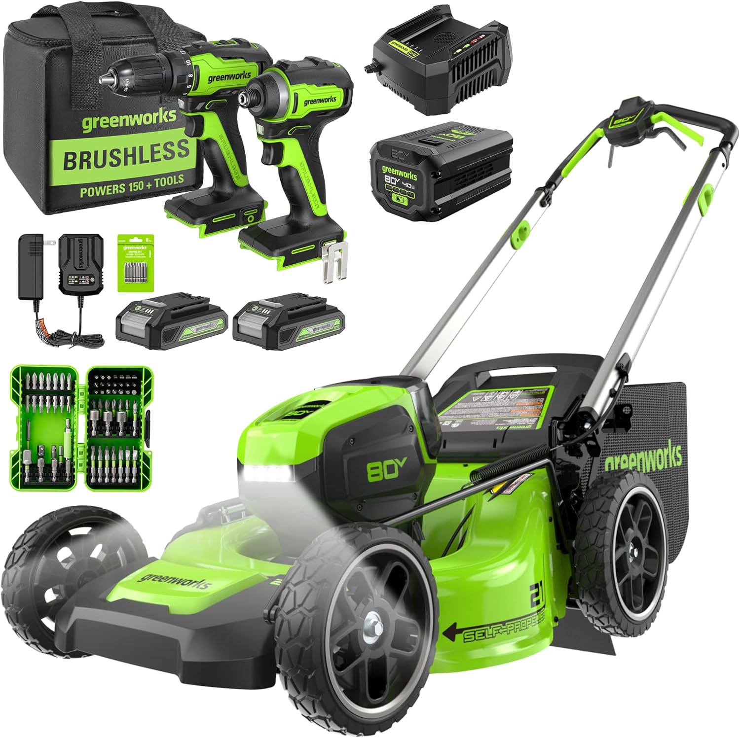 Amazon.com : Greenworks 80V 21" Brushless Cordless (Self-Propelled ...