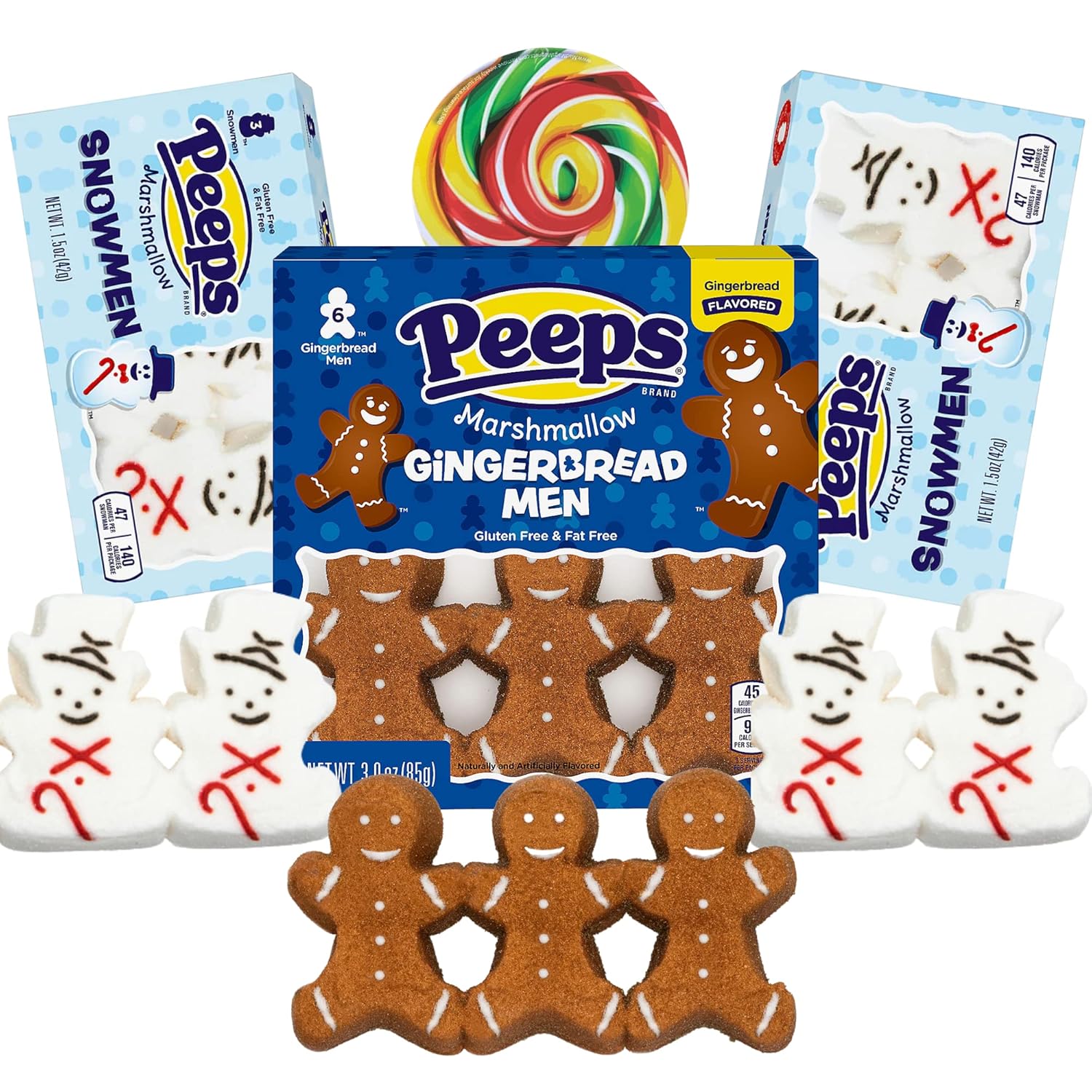 Amazon.com : Needzo Peeps Marshmallow Gingerbread and Snowmen Shaped ...